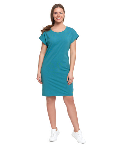Sukienka damska bawełniana z ozdobnym tyłem TURKUSOWY - sklep Moraj